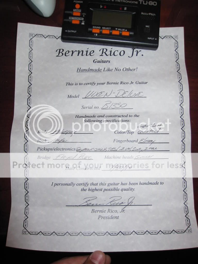 FS/FT: Custom Shop Bernie Rico Jr. Vixen *BRAND NEW* - Electric Guitars ...