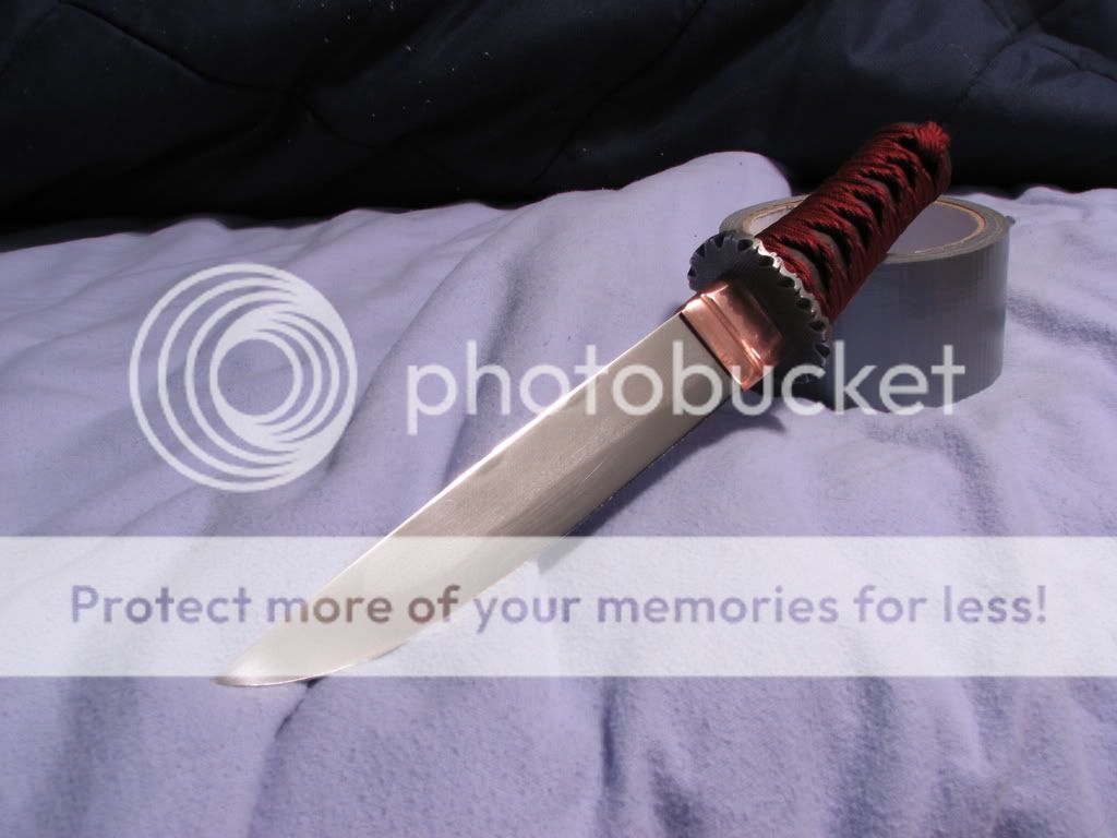 Traditional Tanto, clay quenched w/grenadillo handle and sheath ...